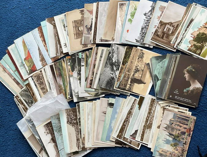 150 + Vintage Postcards Some With Stamps And Messages,
