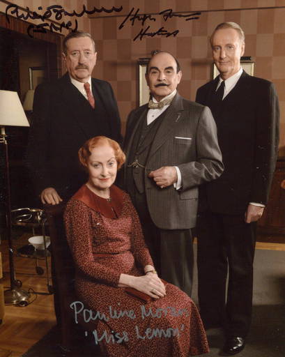 Poirot Cast Signed Photo, Signed By Hugh Fraser