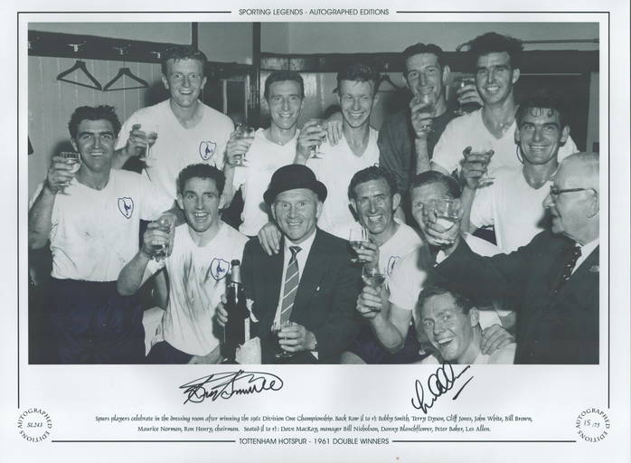 Football Bobby Smith & Les Allen 16x12 Hand Signed