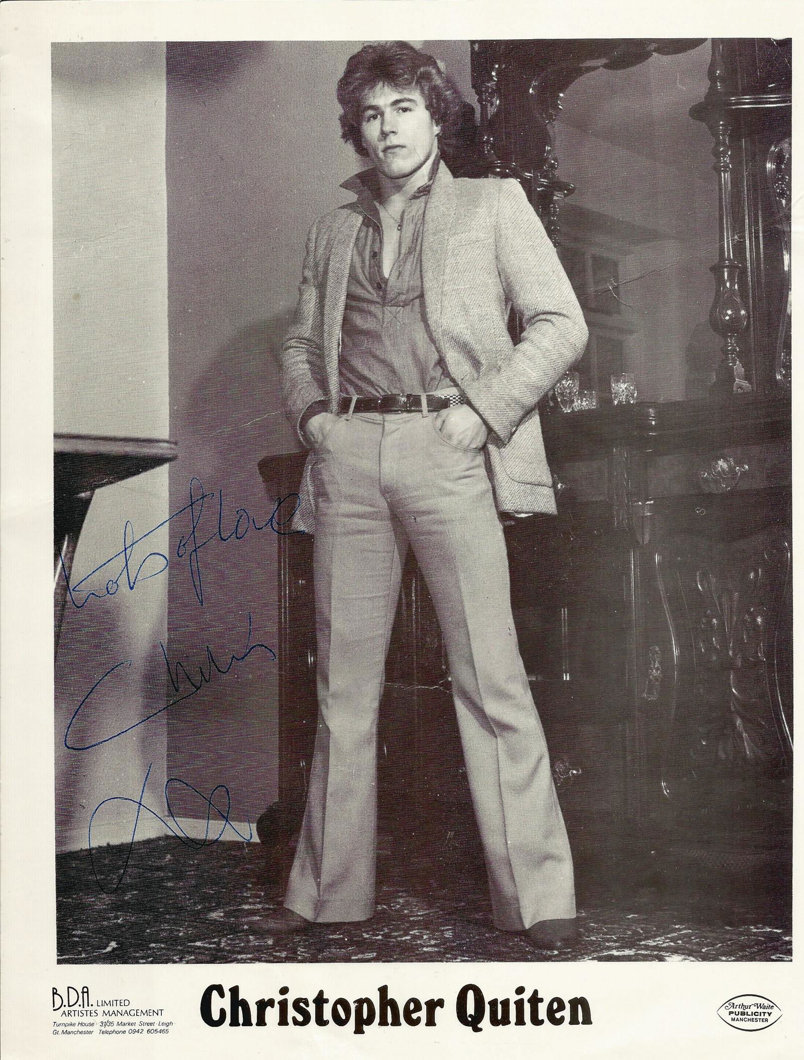 Christopher Quinten signed 10x8 black and white photo. (#0547) on Oct ...