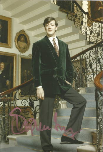 Actor And Comedian Stephen Fry Signed 12x8 Colour
