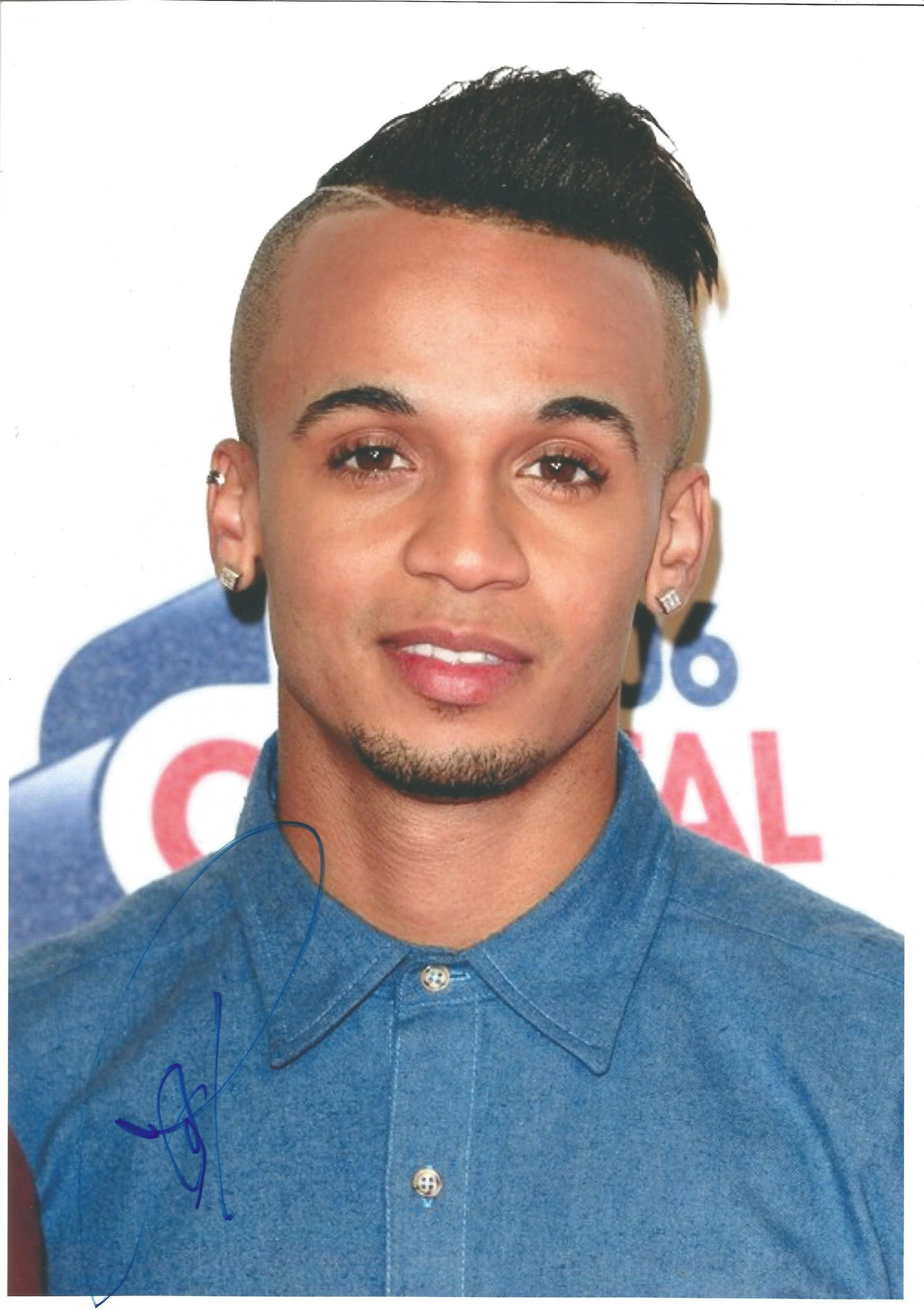 Singer Aston Merrygold Signed 12x8 Colour Photo In