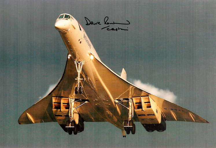 Concorde Captain Dave Rowland signed 12 x 8 inch colour - Dec 03, 2021 ...