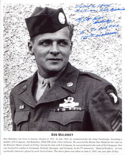 Band Of Brothers Veteran Don Malarkey Of Easy Company
