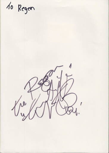 Charlie Watts signed A4 page dedicated to Regan. Watts (#0066) on Dec ...