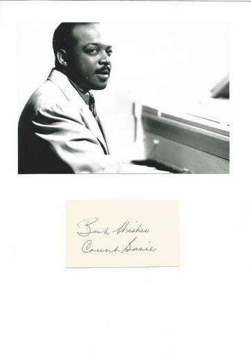Count Basie Signature Piece Stuck Below 7x5 Black And