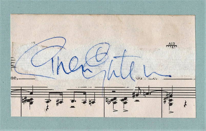 Brian Epstein Signed 5x3 Music Scale Cutting Mounted On