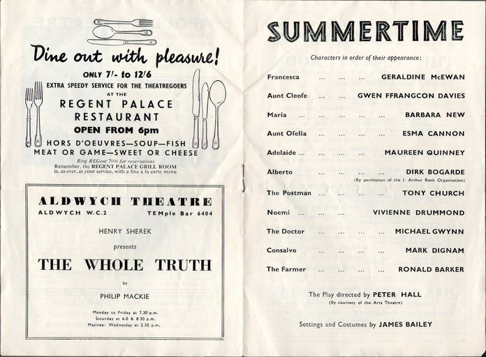 Dirk Bogarde signed Summertime vintage 1955 theatre (#0013) on Dec 17 ...