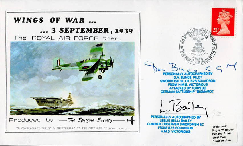 WWII Dan Bunce and Leslie Bailey signed Wings of War 3 (#0339) on Jan ...