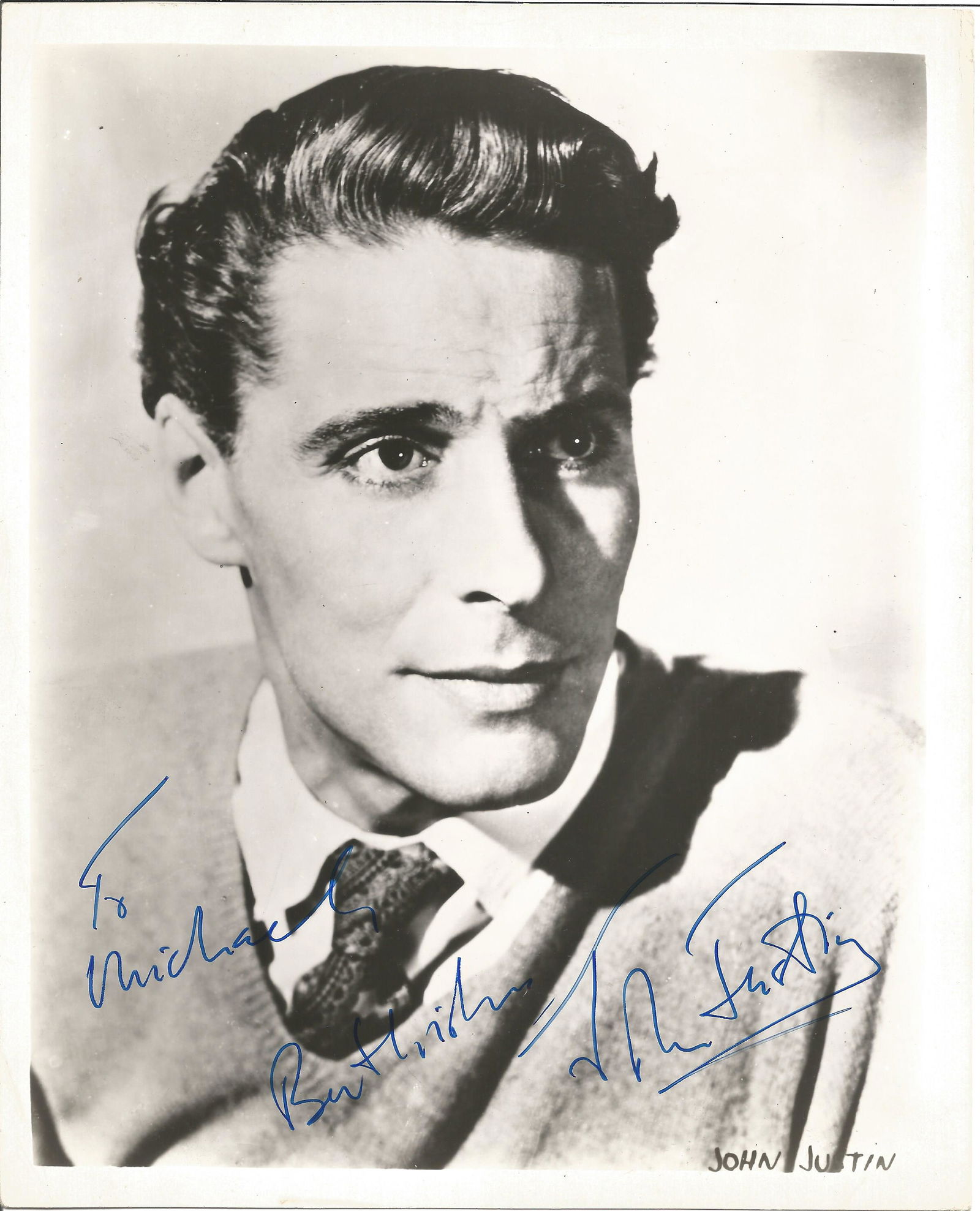 John Justin Signed photo black and white 10 x 8 inch. (#0239) on Jan 27 ...