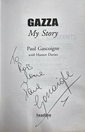 Paul Gascoigne signed hardback book titled Gazza My (#0362) on Jan 27 ...