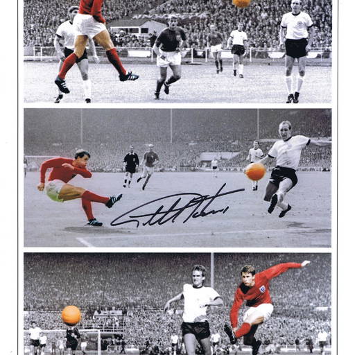 Autographed GEOFF HURST 16 x 12 Montage Edition - (#0203) on Feb 03 ...