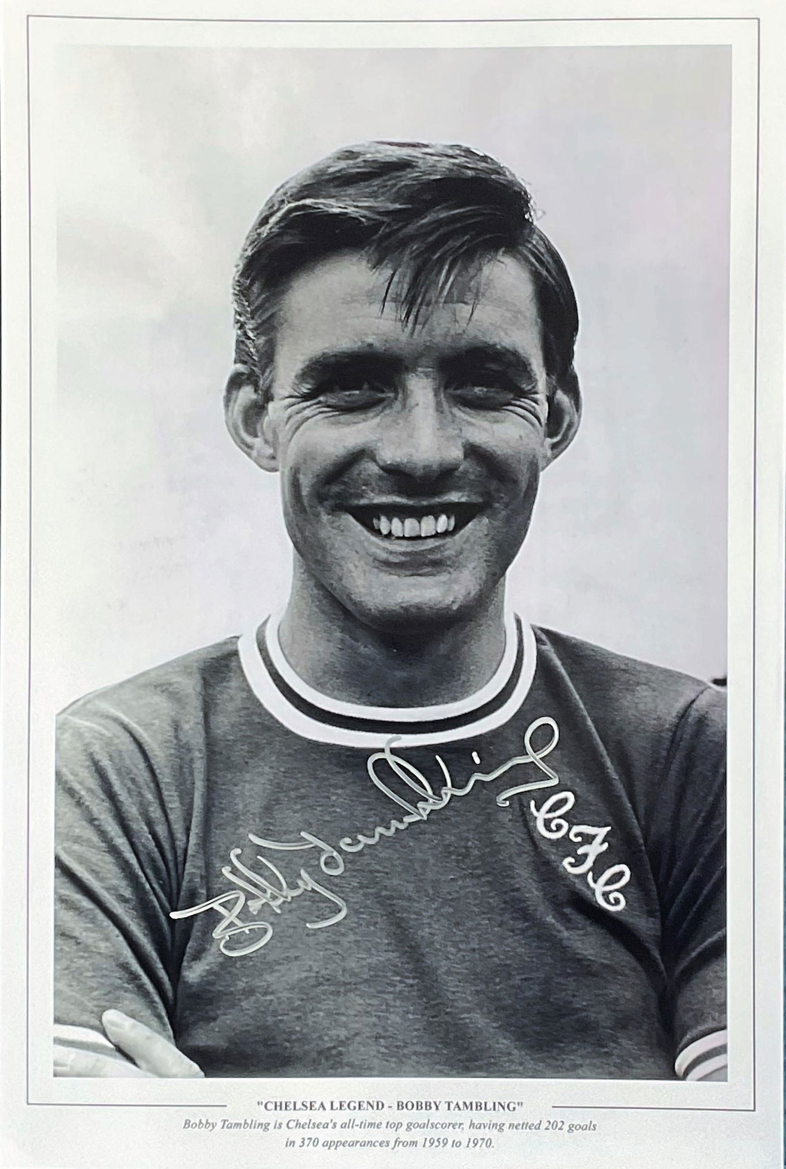 Bobby Tambling signed Chelsea Legend 16x12 inch black (#0184) on Mar 16 ...
