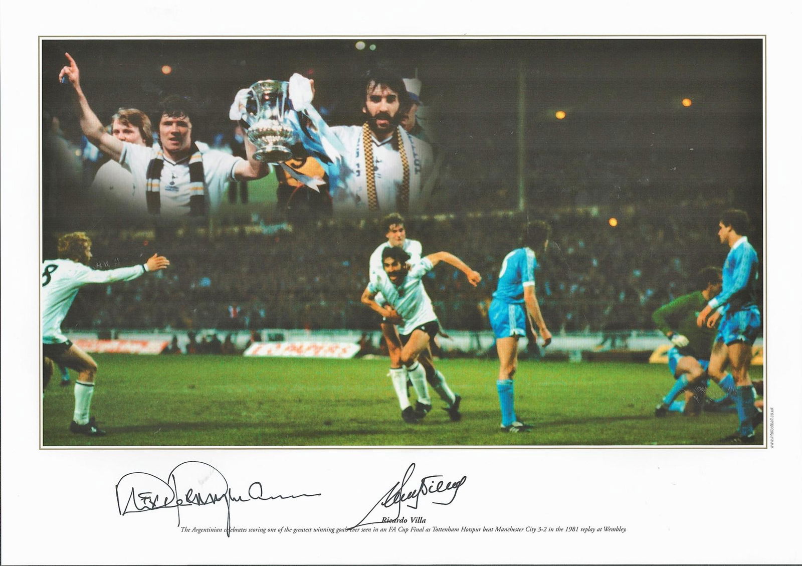 Football, Ricky Villa and Steve Perryman signed 16x12 (#0202) on Mar 16 ...