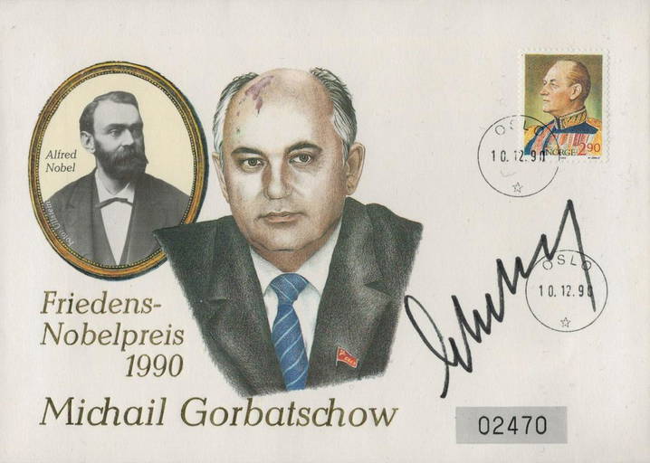 Mikhail Gorbachev signed Nobel Peace limited edition (#0155) on Mar 16 ...