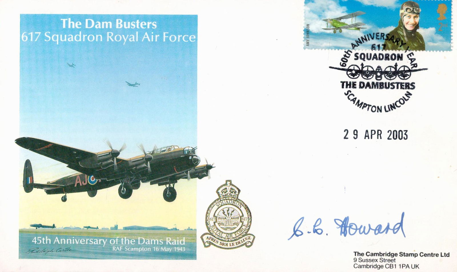 WW2 Dambuster 617 Squadron Navigator CL Howard Signed 45th Anniv of the ...