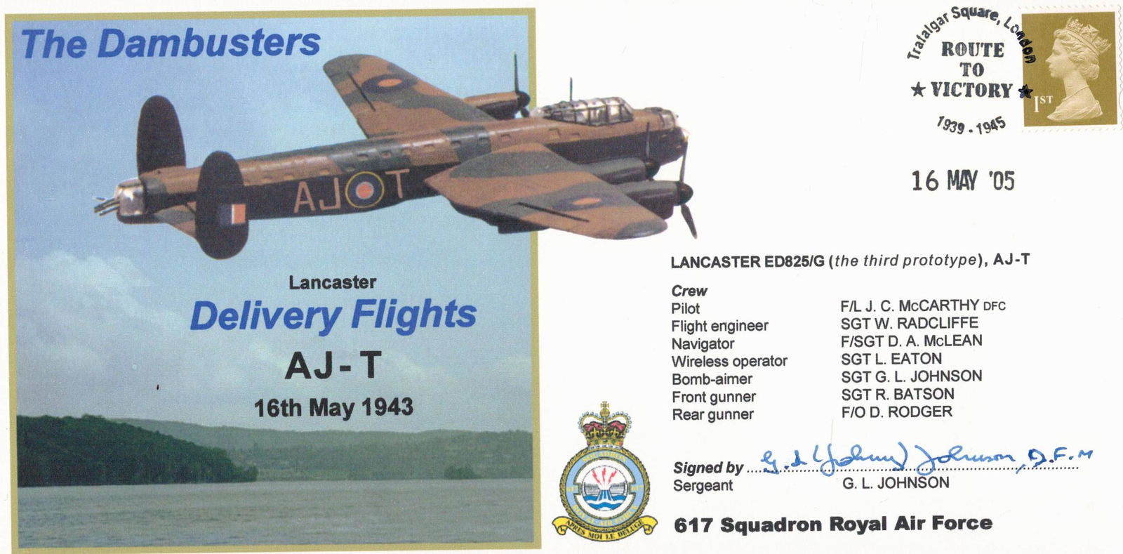 Dambuster World War II Sq Ldr George Johnny Johnson signed The ...