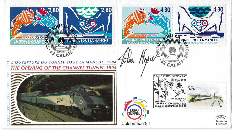 Politician, John Major Signed Channel Tunnel Fdc With Official Stamps ...