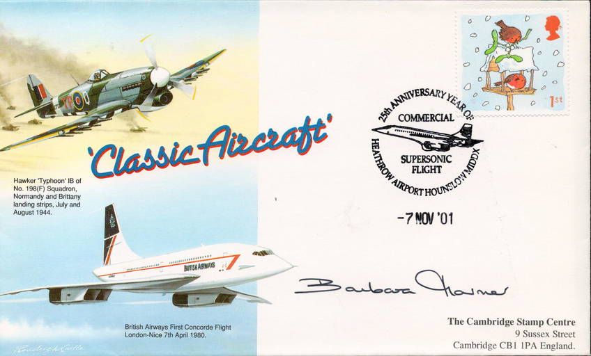 Concorde Pilot, Barbara Harmer signed Classic Aircraft cover ...
