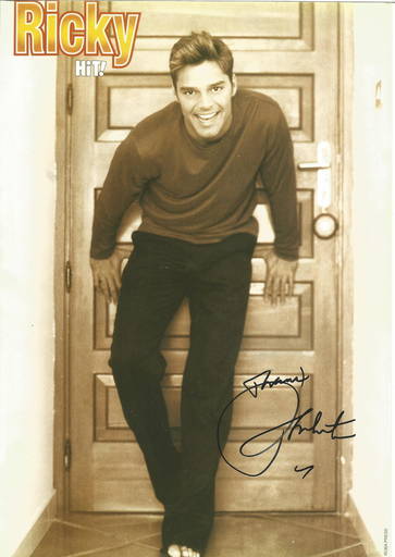 Ricky Martin signed 12x8 colourised photo. Puerto Rican singer ...