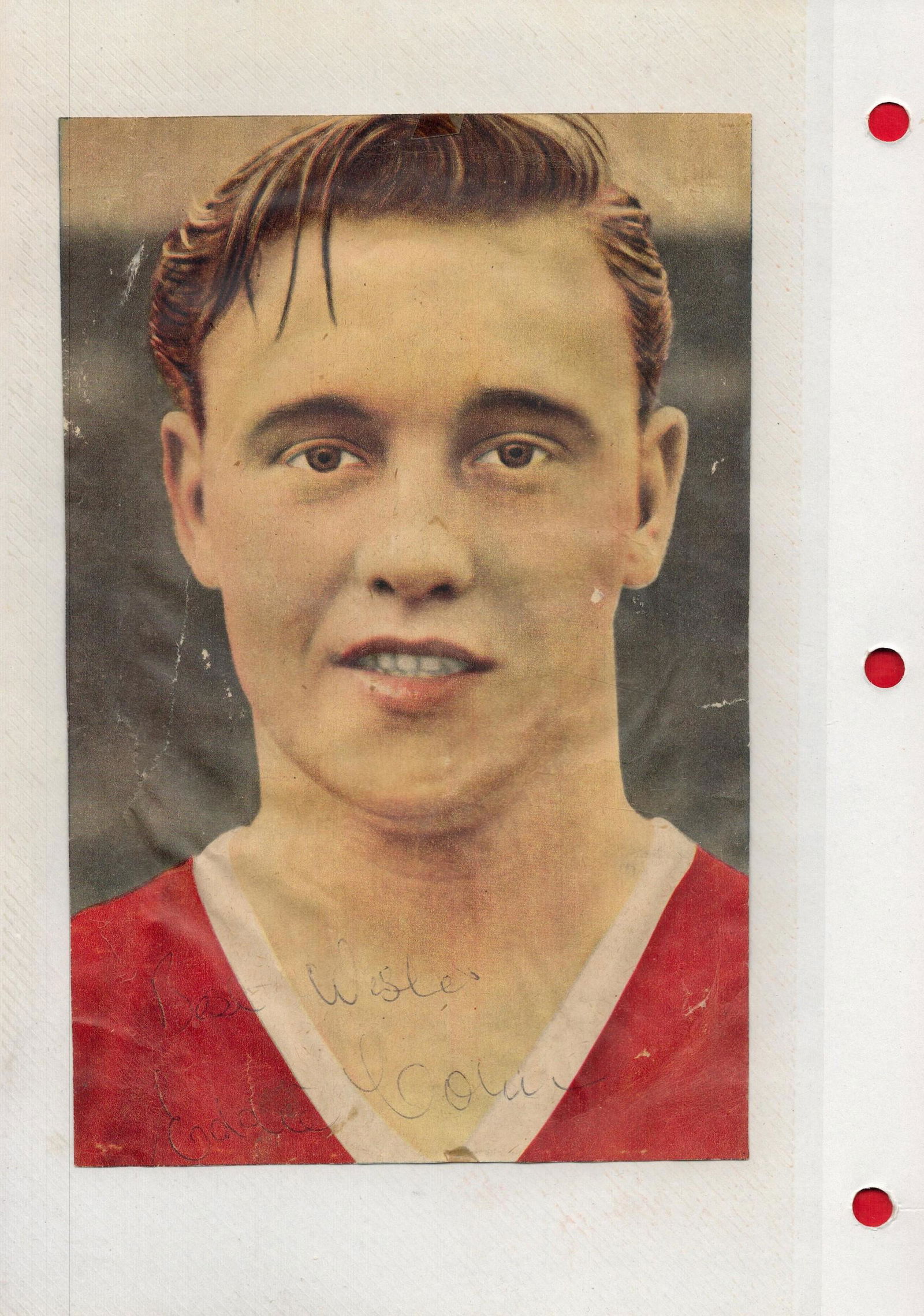 Busby Babe Eddie Colman signed colour 8x6 magazine photo. Edward Colman ...