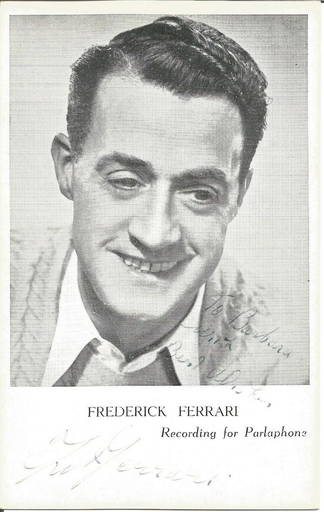 Frederick Ferrari Hand signed 5.5x3.5 Black and White Photo. Dedicated ...