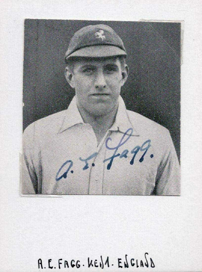 Cricket Arthur Fagg signed 4x3 overall black and white newspaper photo ...