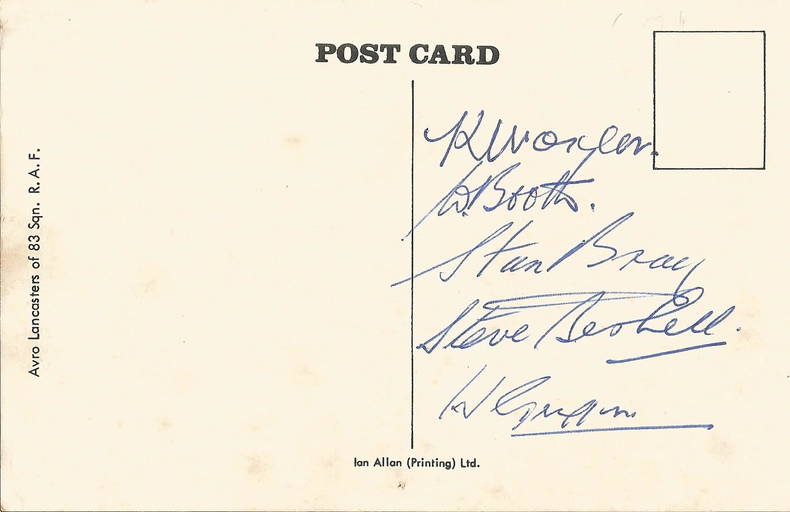 WW2 RAF Multi Signed Avro Lancasters of 83 Squadron Postcard ...