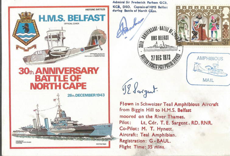 WW2 Admiral Sir Frederick Parham Signed 30th Anniversary Battle of ...