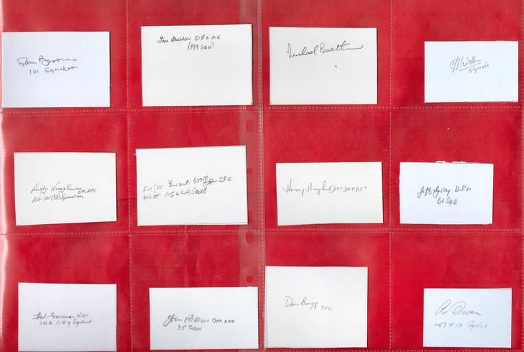 Ww2 Collection Of 12 Raf Bomber Command Veterans Signature Cards ...