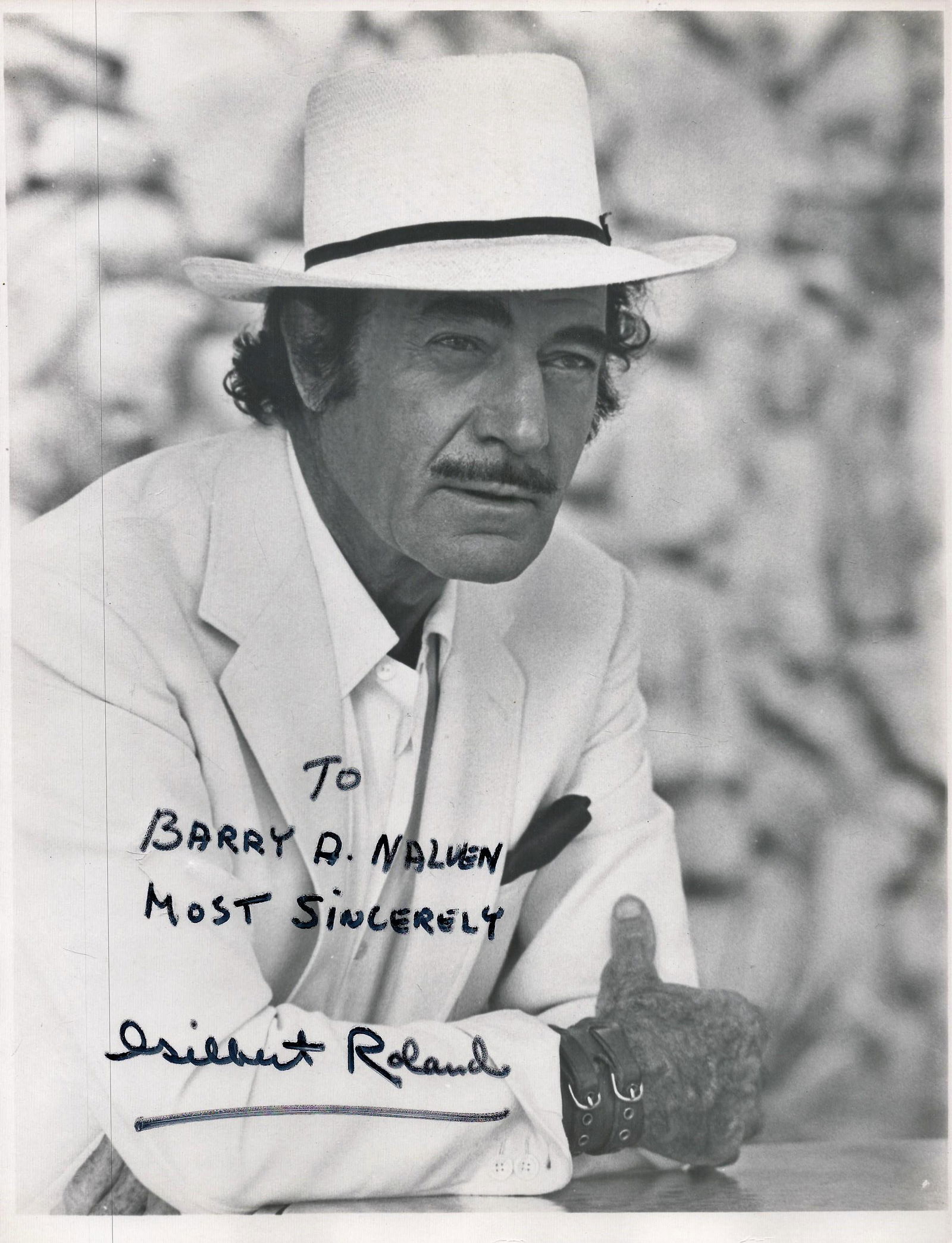 Gilbert Rowland American Actor Signed 10x8 B/w Photo, To Barry. Good ...