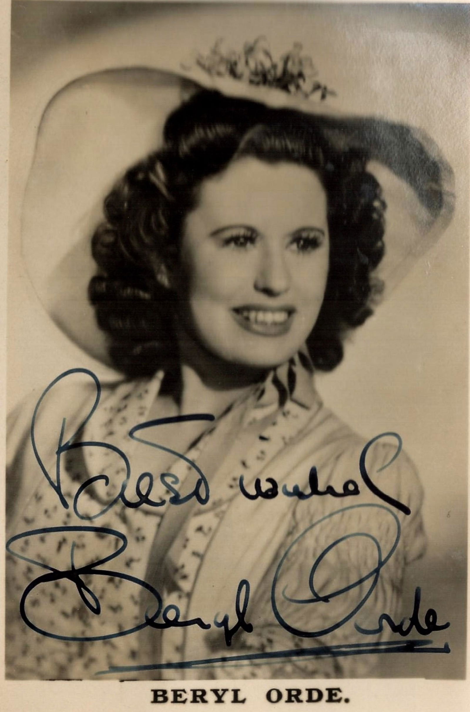 Beryl Orde signed 5x4 vintage black and white photo. Beryl Orde was ...