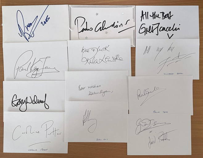 Entertainment Collection Of Signed Album Pages. Signatures Such As ...