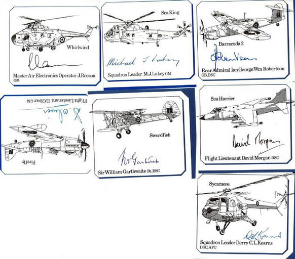 Raf Ww2 Collection Of 7 Signature Cuttings From A Dm Medals Cover ...