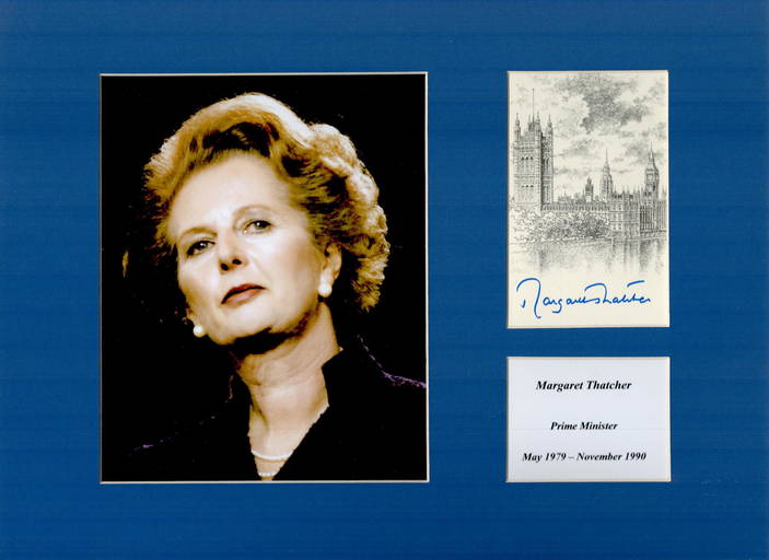 Margaret Thatcher 16x12 inch overall mounted signature piece includes ...