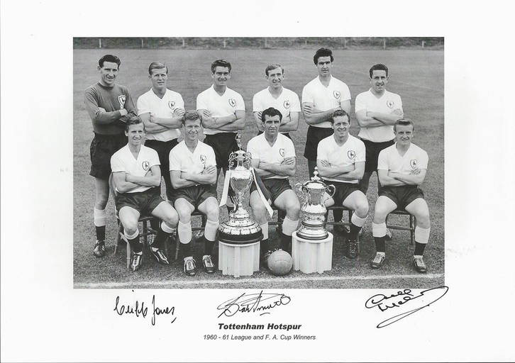 Cliff Jones, Bobby Smith And Dave Mackay Signed 16x12 Inch Tottenham ...