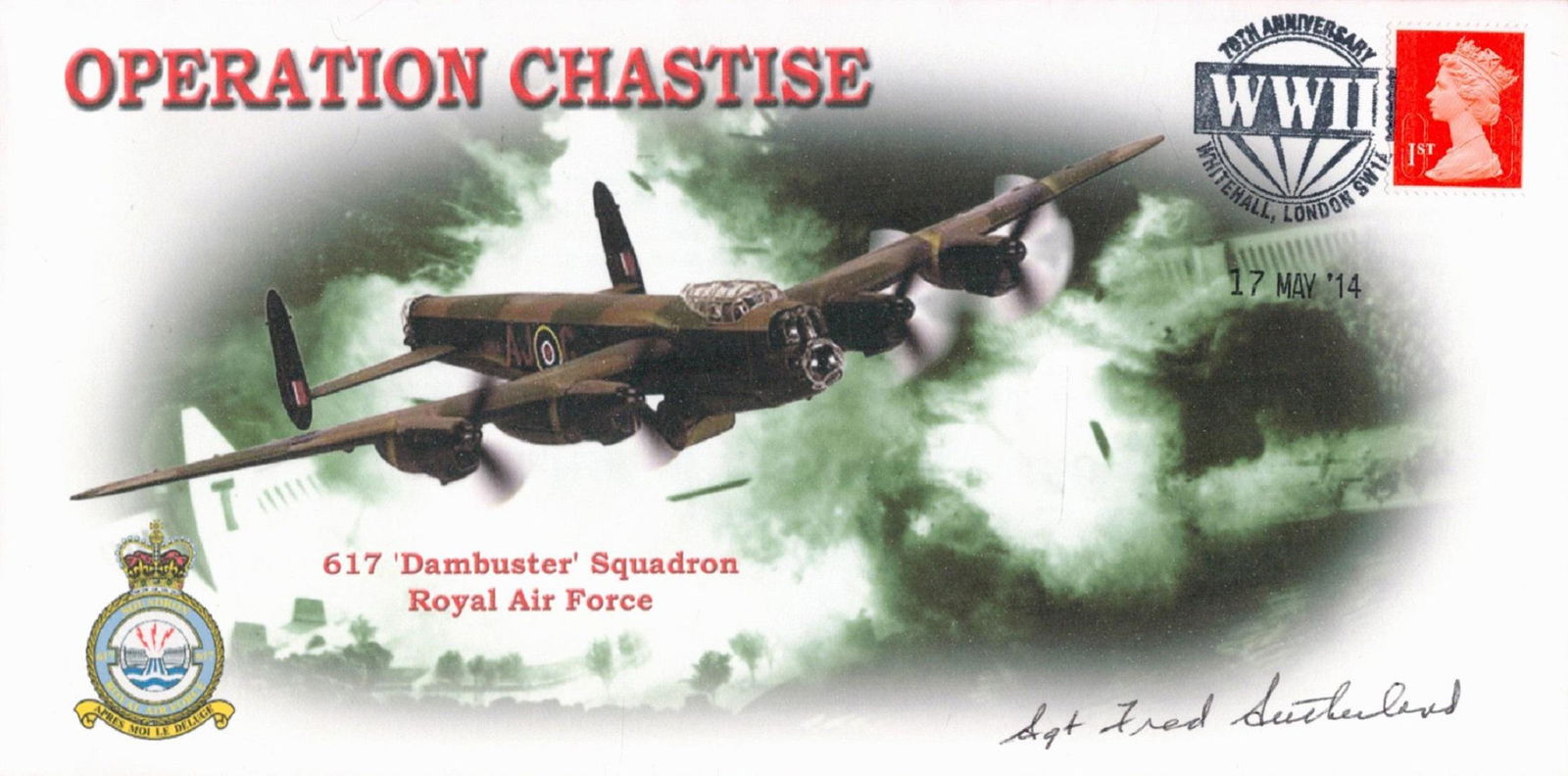 Ww2 Raf Flying Officer Fred Sutherland Signed Operation Chastise ...