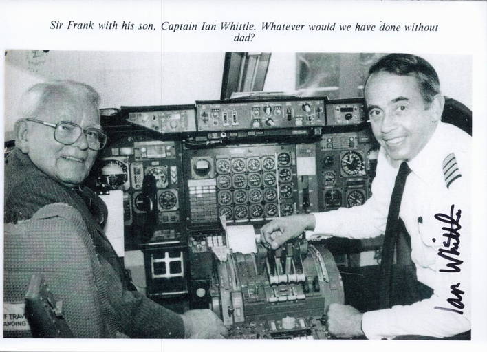 Captain Ian Whittle Personally Signed 8x6 Black and White Photo showing ...