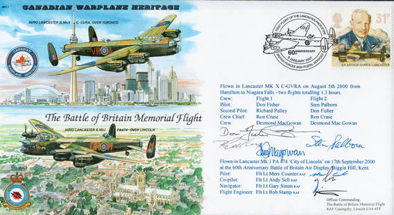 Ww2 Sqn Ldr Kr Jackson And Sqn Ldr Paul Day Signed Canadian Warplane ...