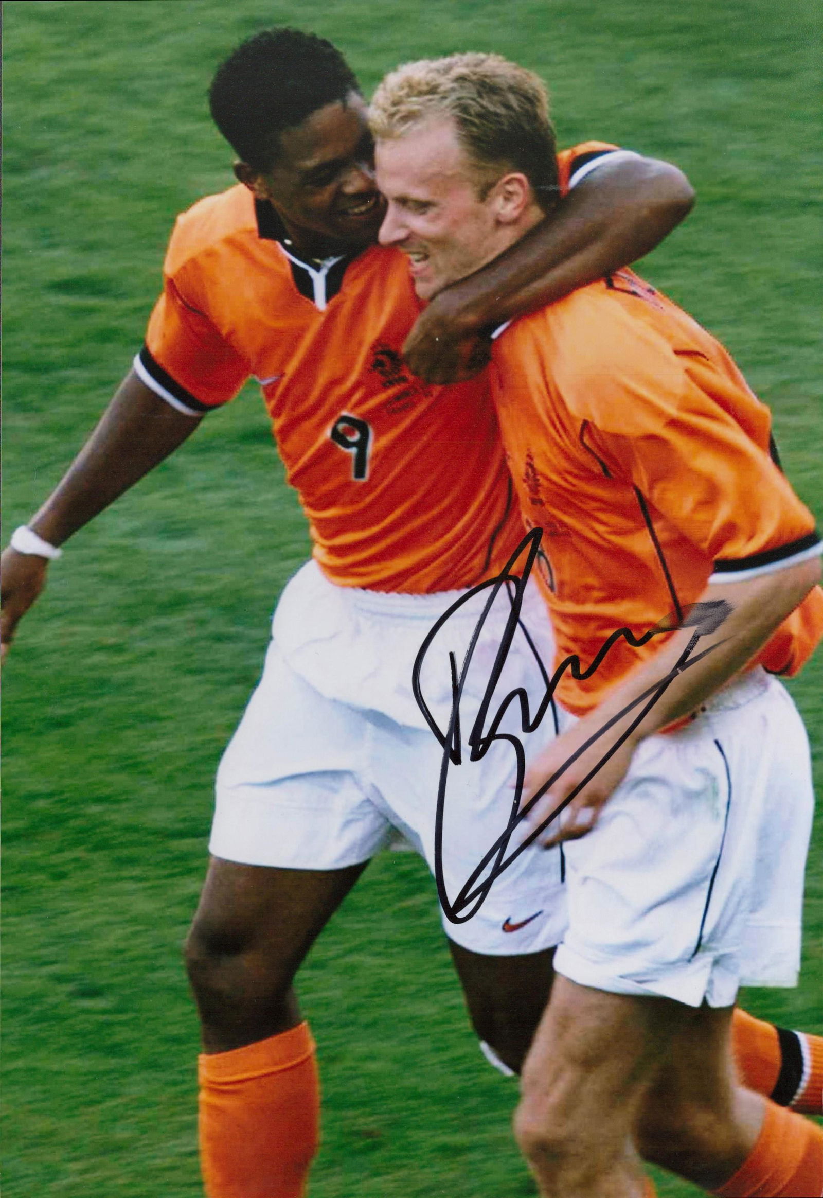 Football Dennis Bergkamp Signed 12x8 Colour Photo Pictured Celebrating ...