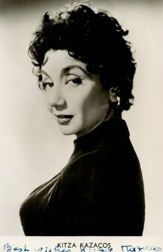 TV Film Kitza Kazacos Signed 6x4 Black and white photo. Signed in blue ...