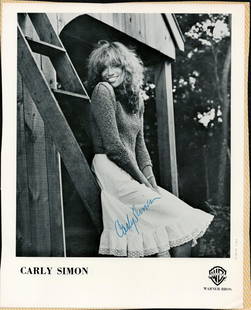 Carly Simon Signed 10x8 Warner Bros Black And White Promo Photo. Carly ...