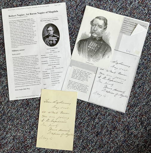 Robert Napier, 1st Baron Napier Of Magdala Handwritten Letter Signed ...