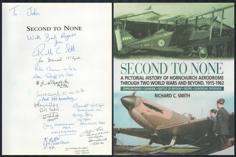 Ww2 Raf Richard C Smith Hardback Book Multi Signed Titled Raf Duxford A ...