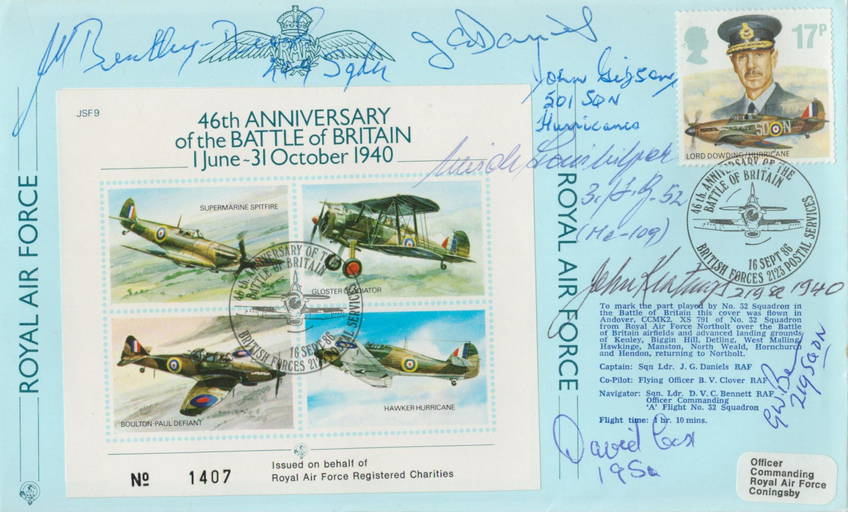 Raf Ww2 Sgt John M B Beard And 6 Others Signed '46th Anniversary Of The ...