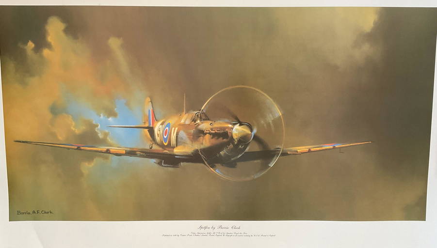Barrie Clark 40x23 Colour Print Titled 'spitfire'. Print Shows A ...