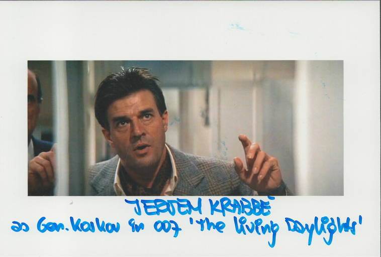 Actor, Jeroen Krabbe signed 5x7 colour photograph inscribed and ...