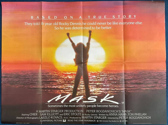 Mask, Original Cinema Movie Poster starring Cher, Sam Elliott, Eric ...