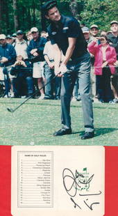 Golf Jesper Parnevik Signed Augusta National Golf Club Score Card And ...