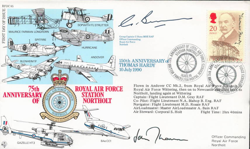 Raf Grp Cpt G Bunn Mbe And Acm Sir John Thompson Signed 150th ...